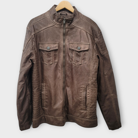 Buckle | Jackets & Coats | Buckle Bomber Jacket Mens Large Brown Washed ...